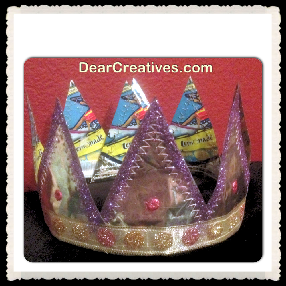 #Crafting Homemade Crowns From Recycled Capri Sun Pouches Dear Creatives