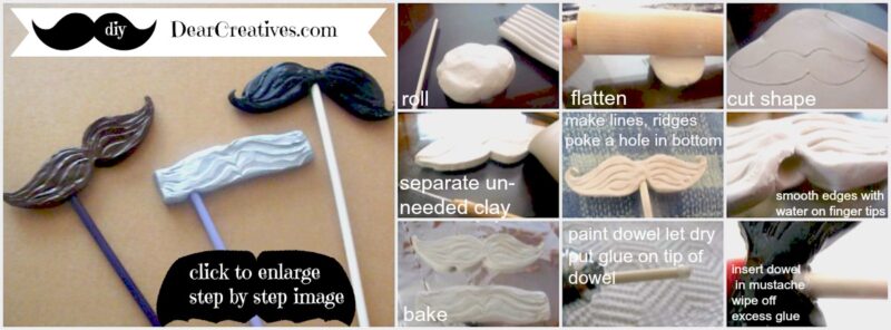 Clay Mustache Photo Props - DIY Clay Mustaches Dear Creatives