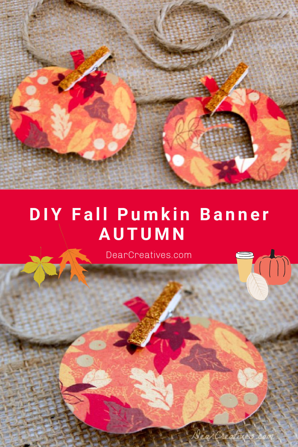 Fall Pumpkin Banner- Cricut Crafts - DearCreatives.com