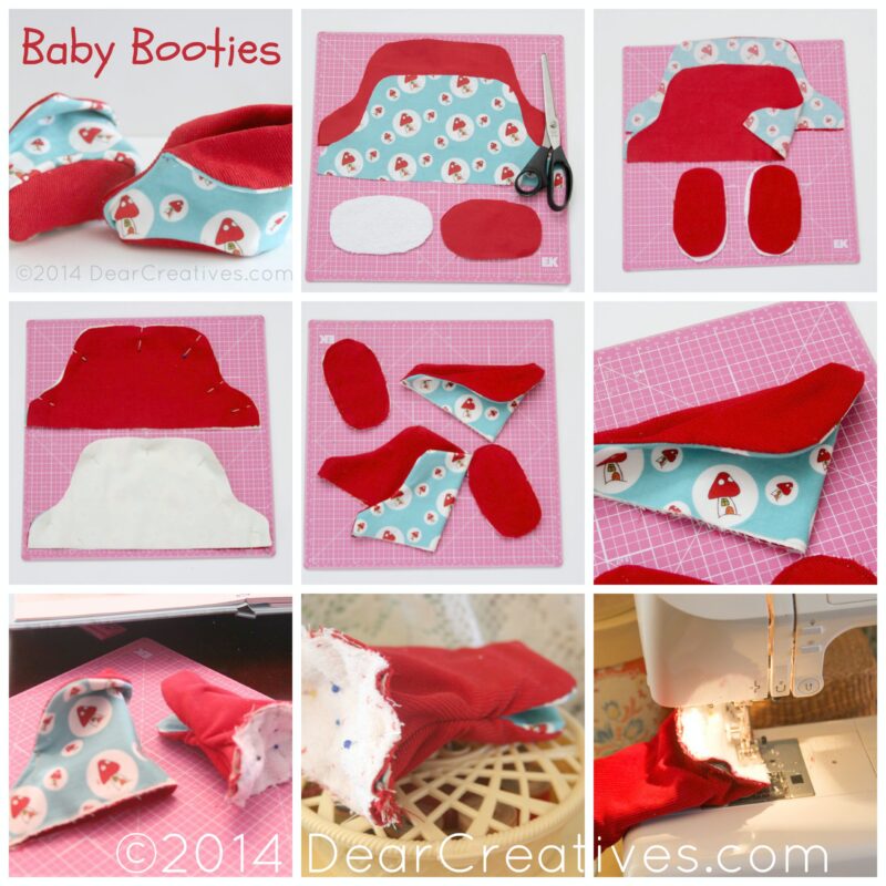 How To Sew Baby Booties + Pattern Details - DearCreatives.com