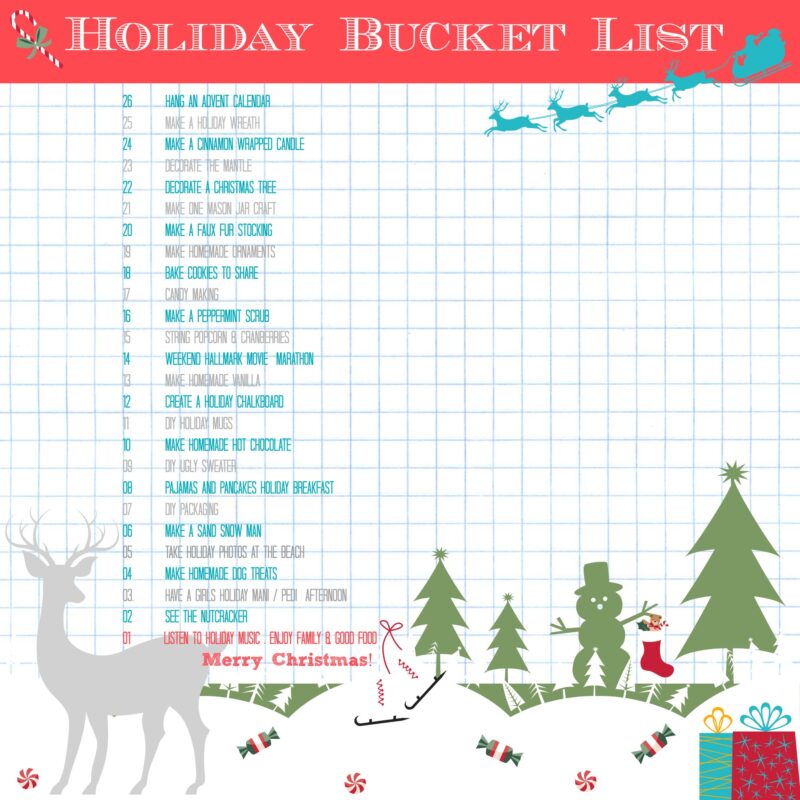 Christmas Bucket List For Families - Free Printables DearCreatives.com