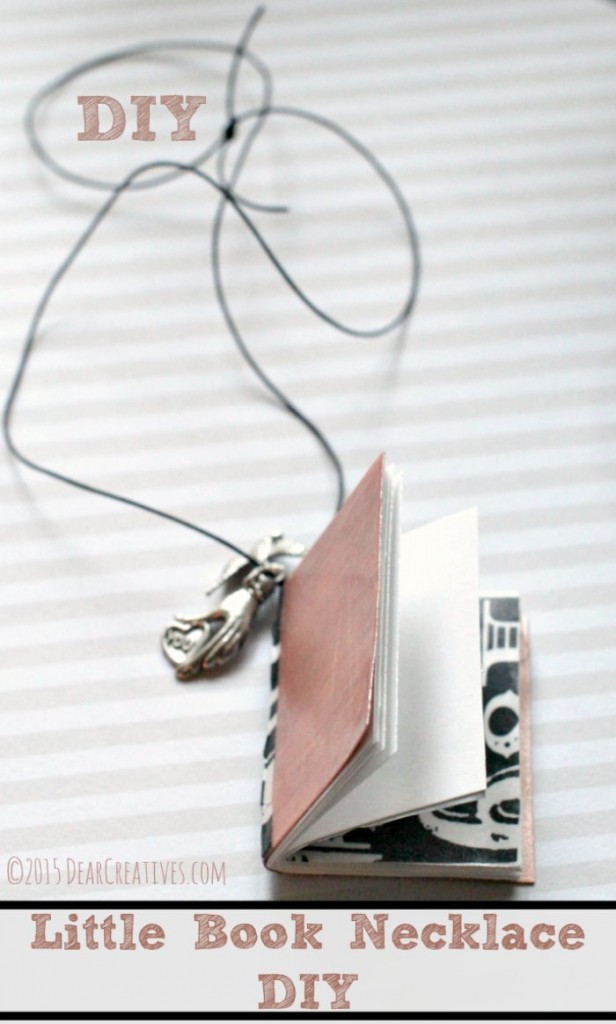 Mini Book Necklace Crafts DIY Project Dear Creatives