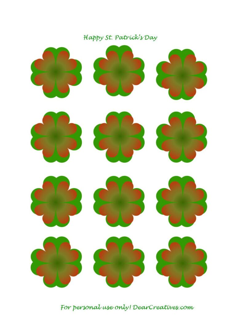 St. Patrick's Day Free Printables Cupcake Toppers and Stickers