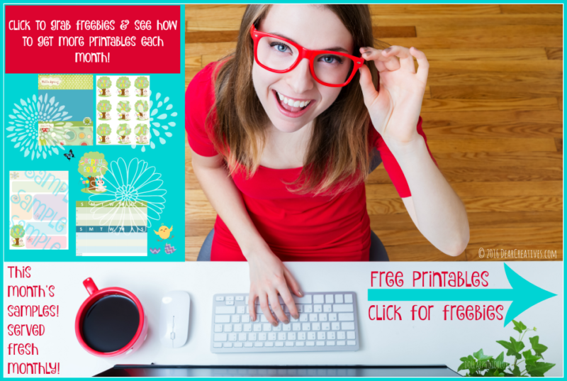 Free Printables Monthly Freebies To Print & Enjoy! Dear Creatives