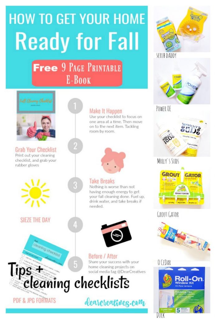 Free Printables Cleaning Checklists E-book & Tips, Clean Quickly!