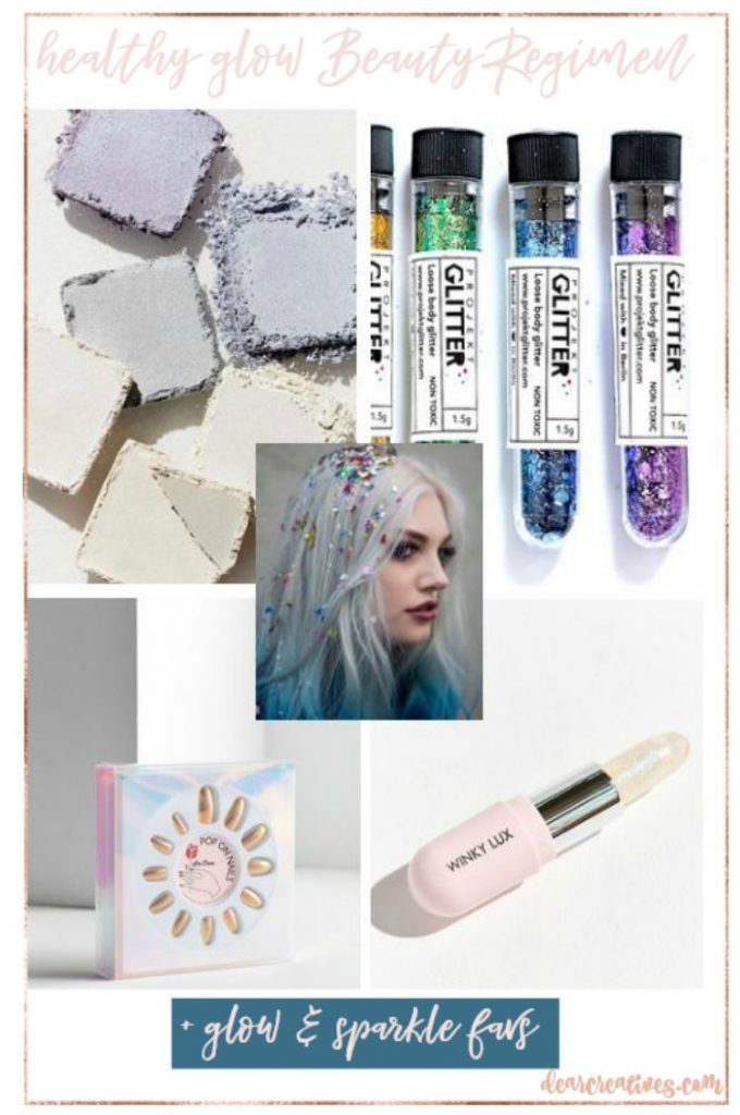 Beauty Routine For Healthy Glowing Skin + Sparkly Makeup