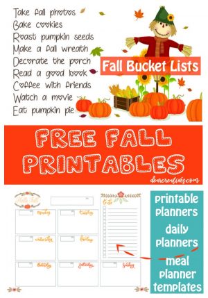 Fall Bucket List Printable Plus More Free Printables DearCreatives.com