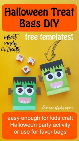 Halloween Frankenstein Treat Bags + FREE Printable Template