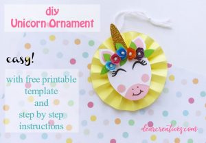 DIY Paper Unicorn Ornament Template (Easy Christmas Craft)