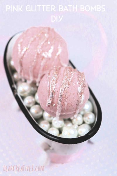 Bath Bombs Recipe For Pink Glitter Bath Bombs -DearCreatives.com