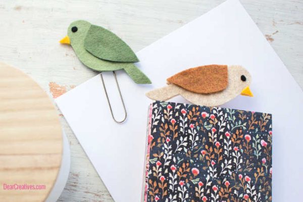DIY Felt Bird Bookmark + Video & Free Bird Template Dear Creatives