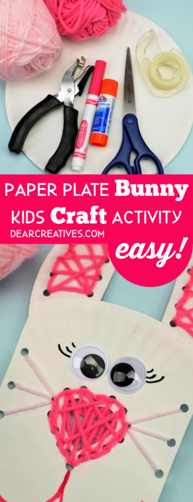 Paper Plate Bunny Craft With Lacing Activity for Kids Dear Creatives