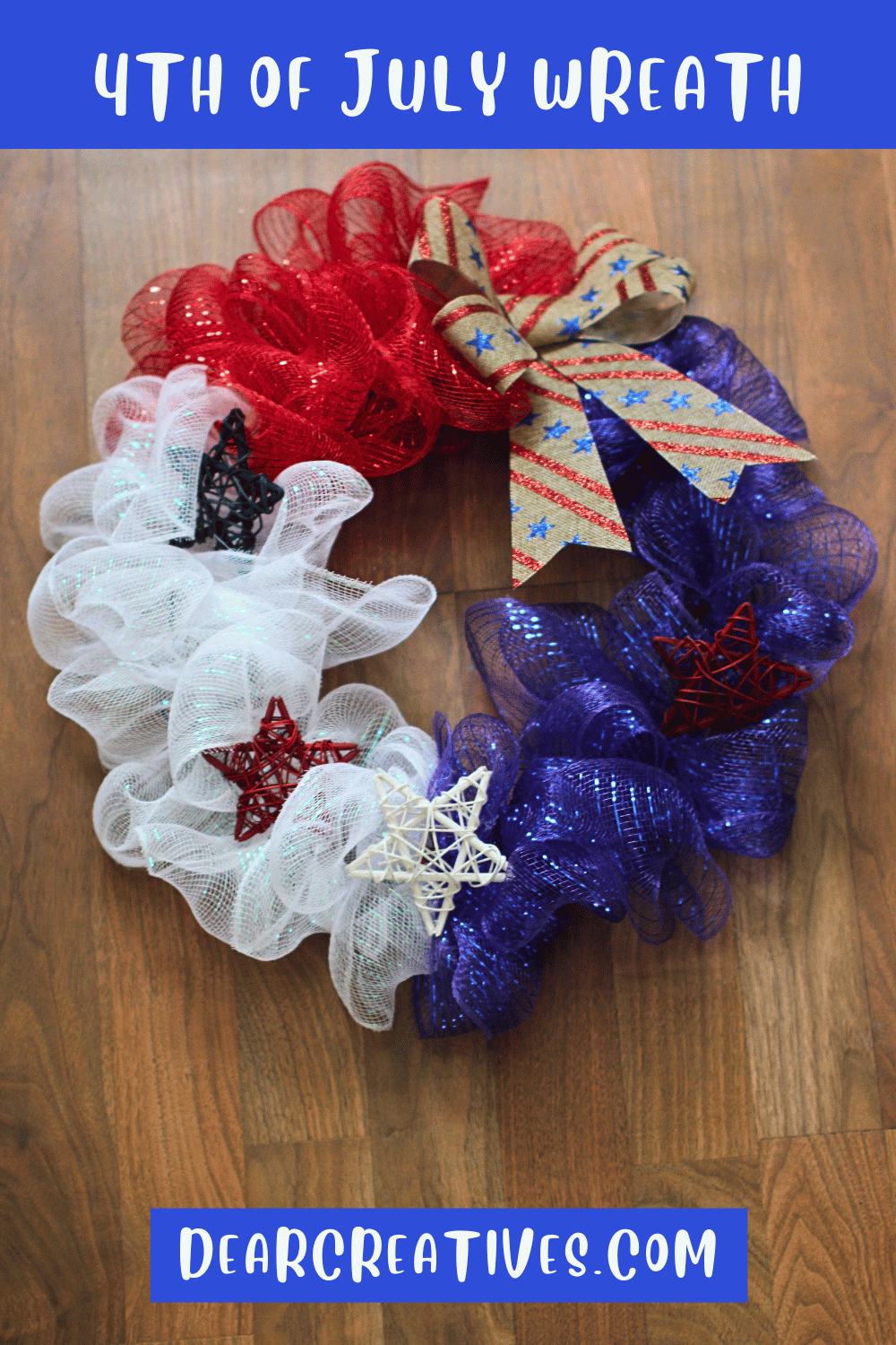 Patriotic Wreath Red White and Blue Wreath Dear Creatives