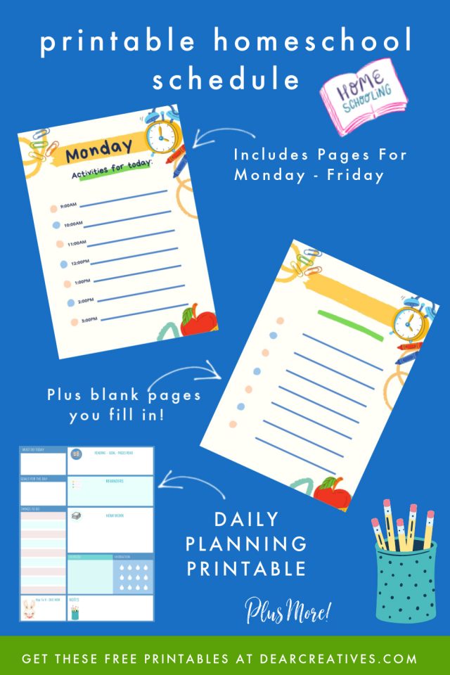 Free Daily Planner Printables For Back To School Dear Creatives
