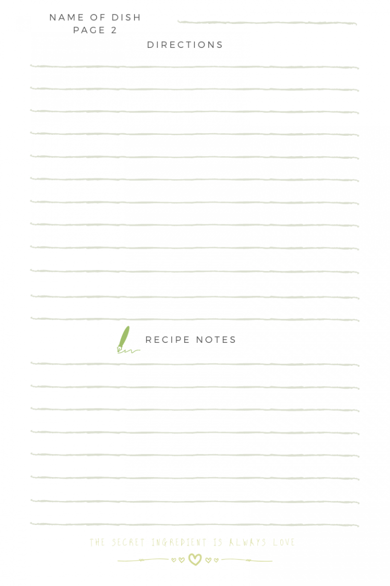 Recipe Cards Printables - Free Recipe Template Dear Creatives