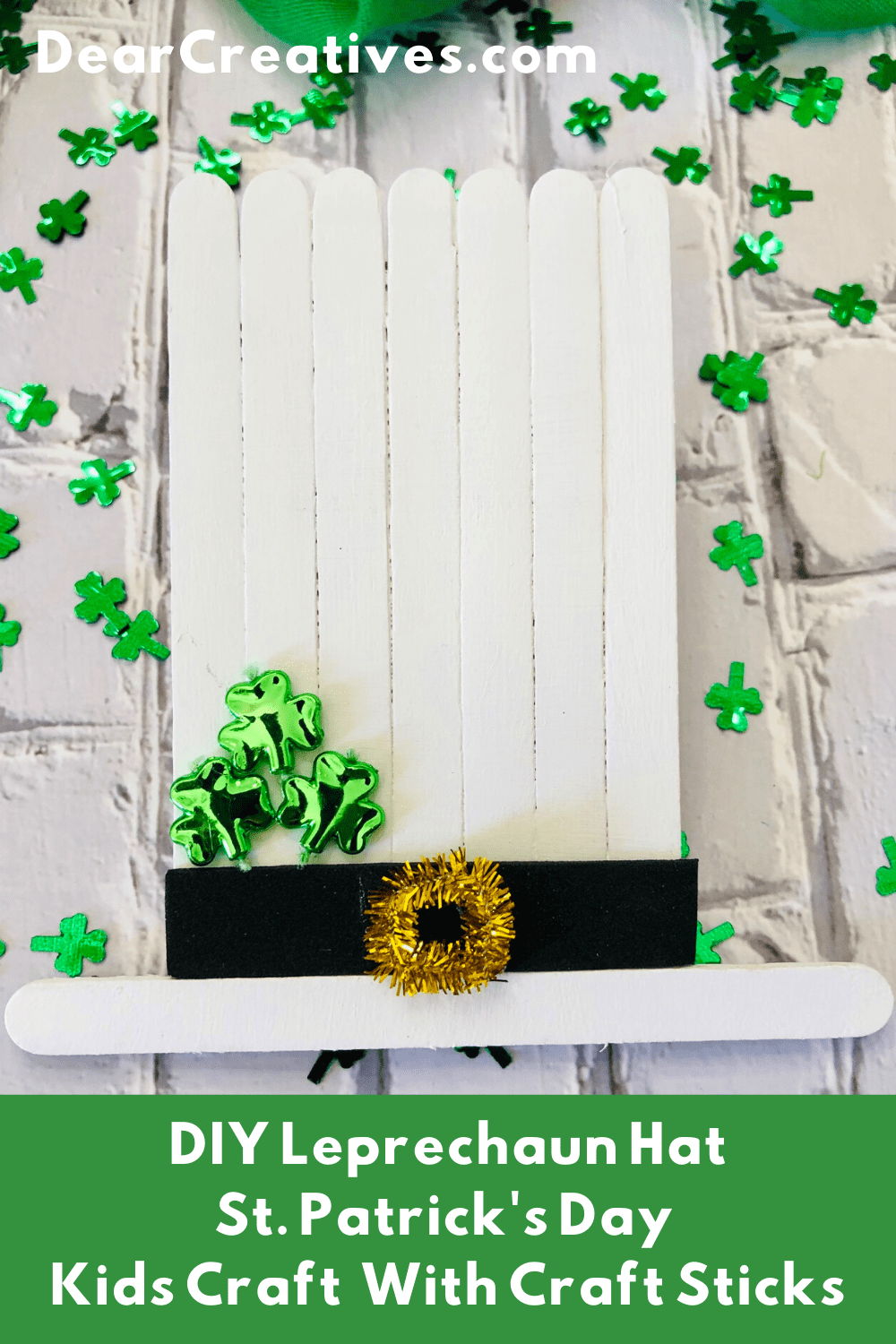 Popsicle Stick Leprechaun Hat - St. Patrick's Day Kid's Craft Dear ...
