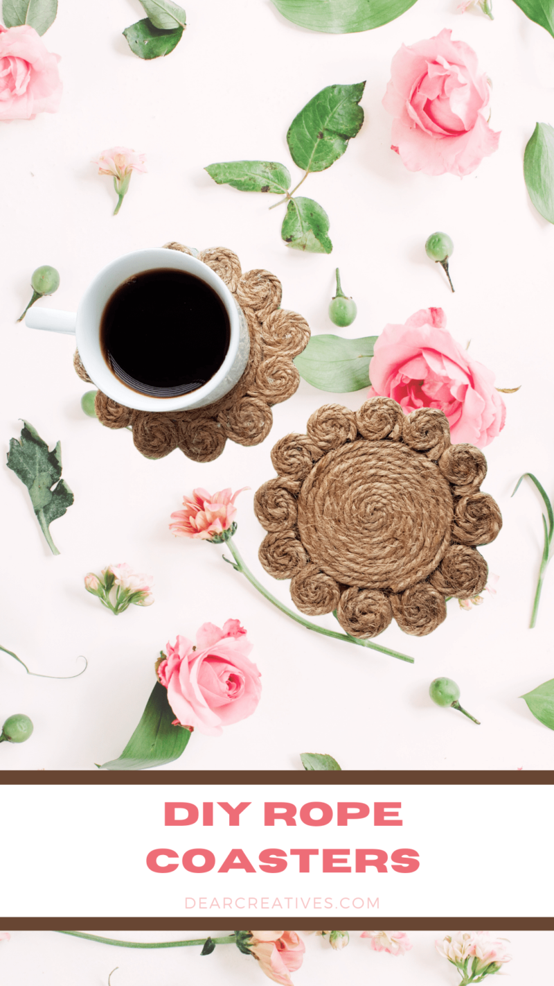 DIY Rope Coasters - Flower Design Dear Creatives
