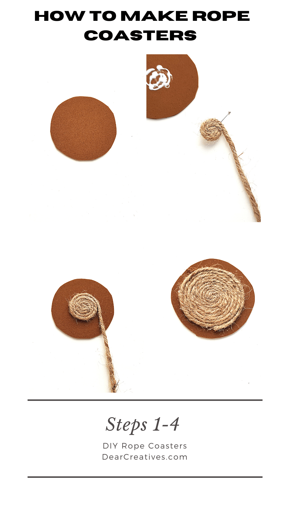 DIY Rope Coasters - Flower Design Dear Creatives