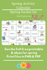Spring Activities - Printable Spring Activity Calendar Dear Creatives