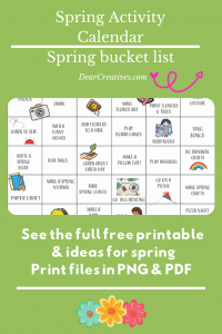 Spring Activities - Printable Spring Activity Calendar Dear Creatives