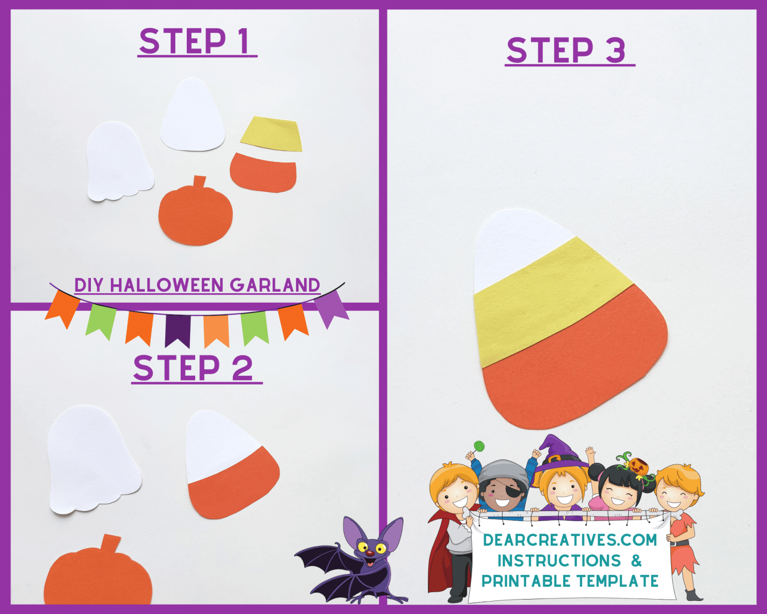 Easy DIY Halloween Garland (or Banner) with Free Printable Template ...