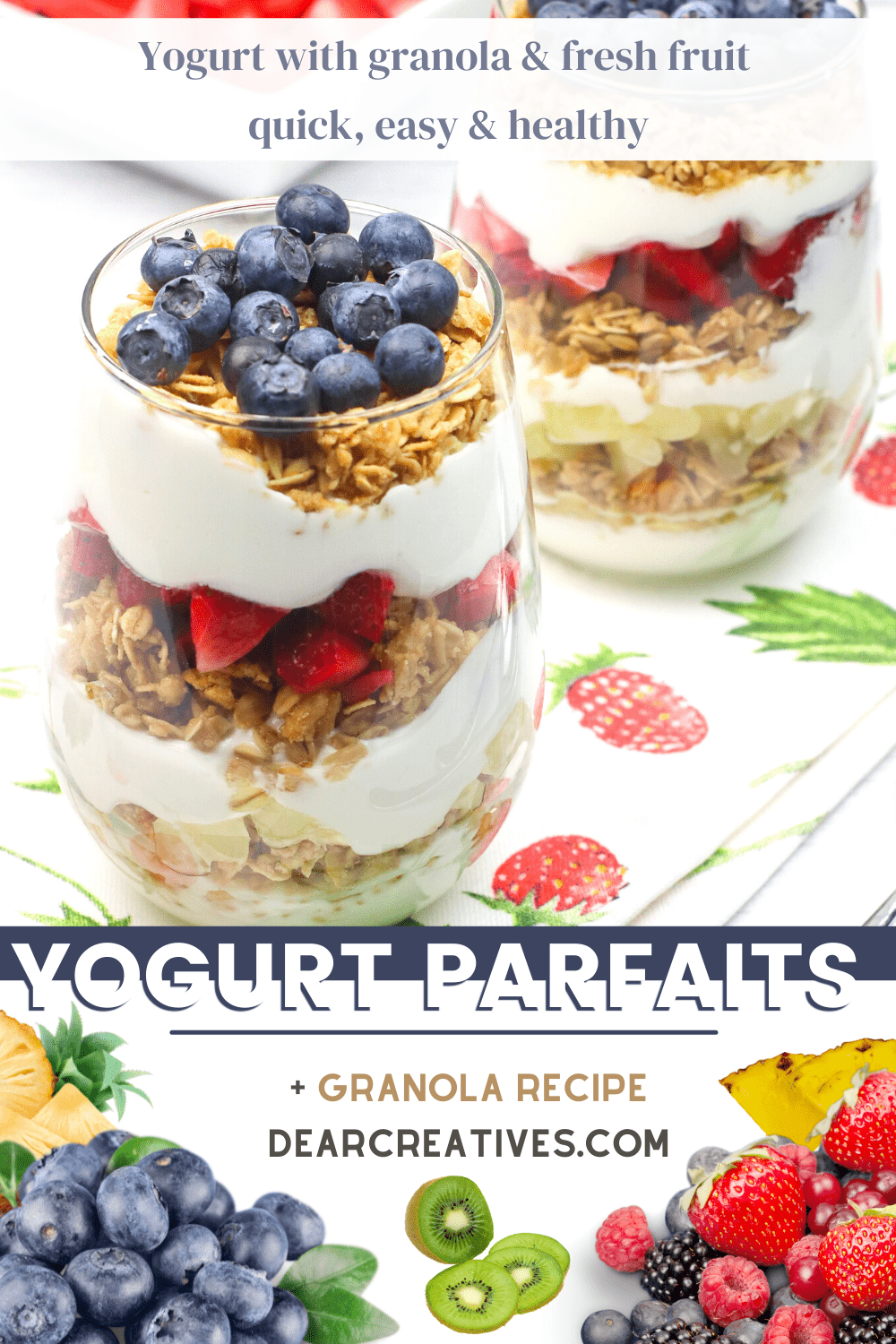 Yogurt Parfait With Granola And Fruit Dear Creatives