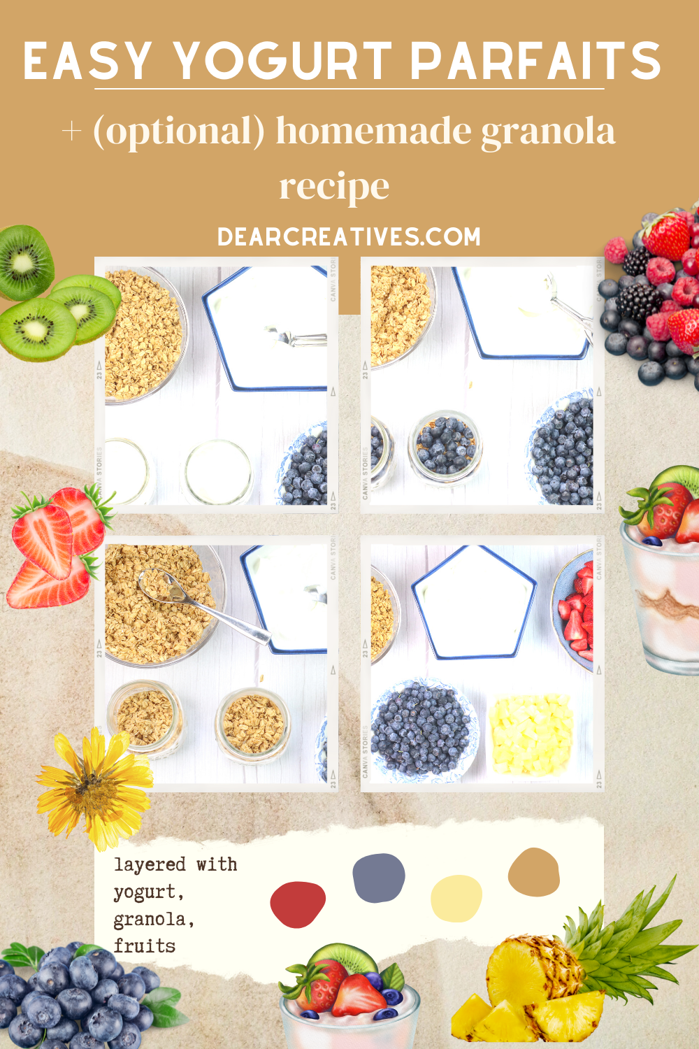 Yogurt Parfait With Granola And Fruit Dear Creatives