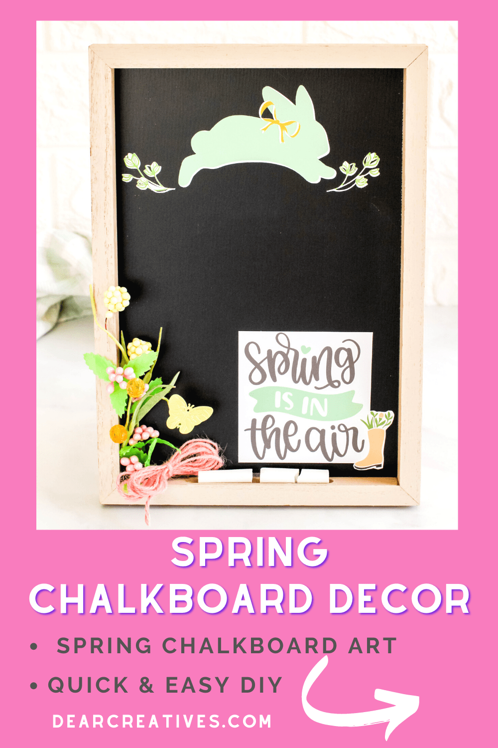 DIY Spring Chalkboard - Decorate A Chalkboard For Spring! Dear Creatives