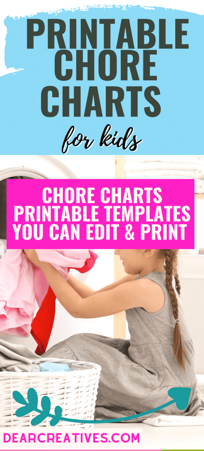 Printable Chore Charts Dear Creatives