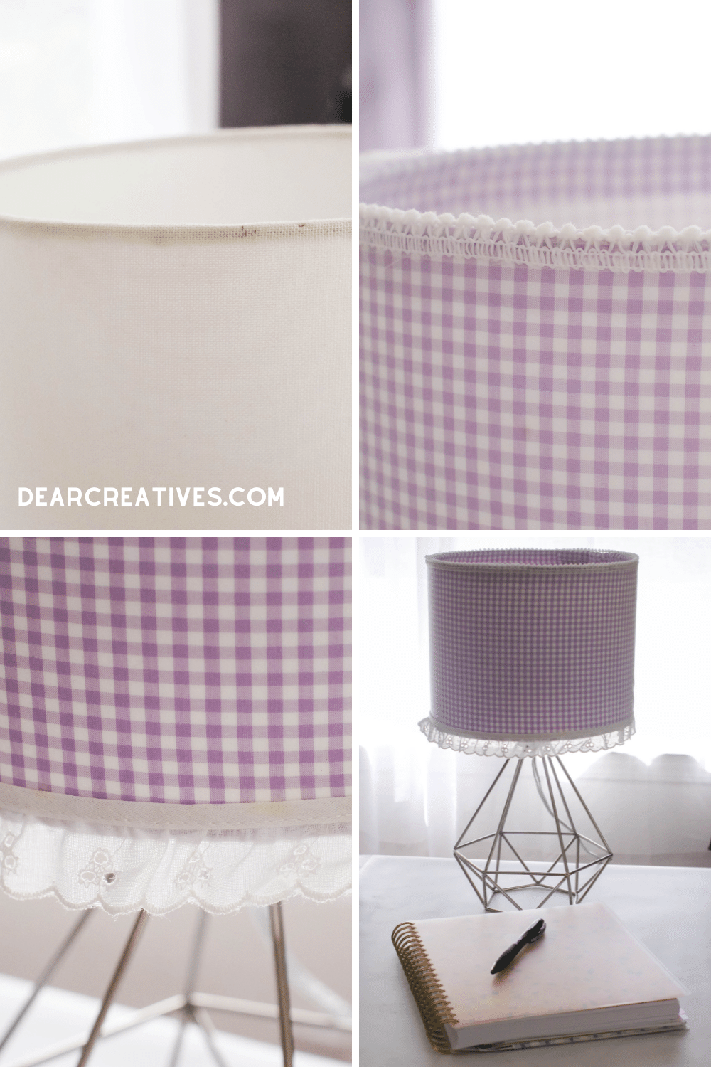 How To Cover A Lampshade With Fabric: Easy DIY Upcycle Dear Creatives