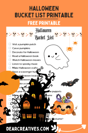 Halloween Bucket List Printable - Dear Creatives