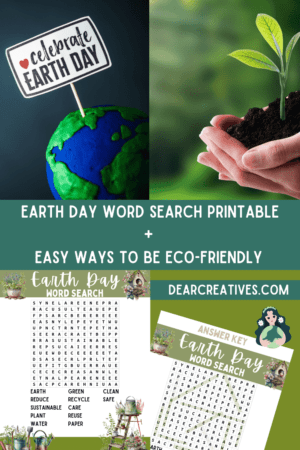 Earth Day Word Search Printable + Easy Ways To Be Eco-Friendly - Dear ...