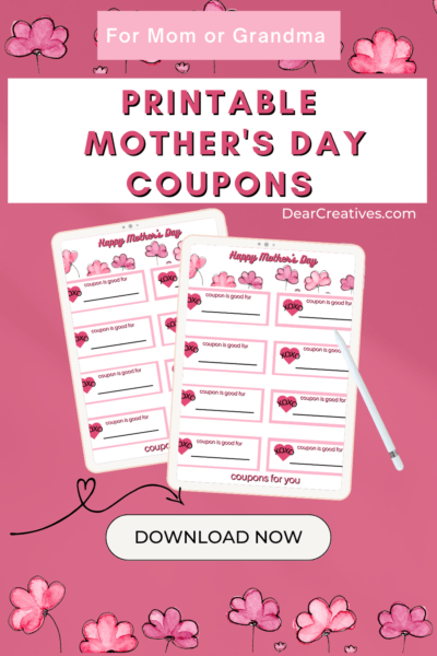 Printable Mother's Day Coupons Dear Creatives
