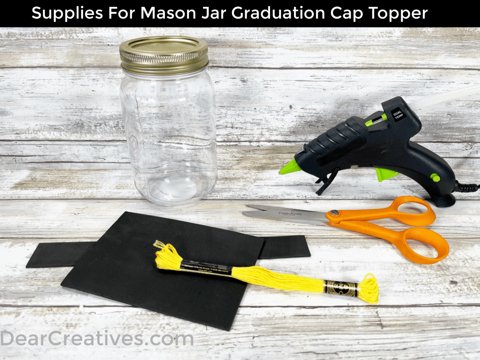 DIY Mason Jar Graduation Cap - Graduation Gift Dear Creatives