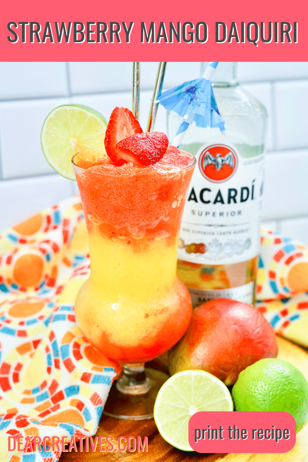 Strawberry Mango Daiquiri Recipe: Blended With Delicious Layers Dear ...
