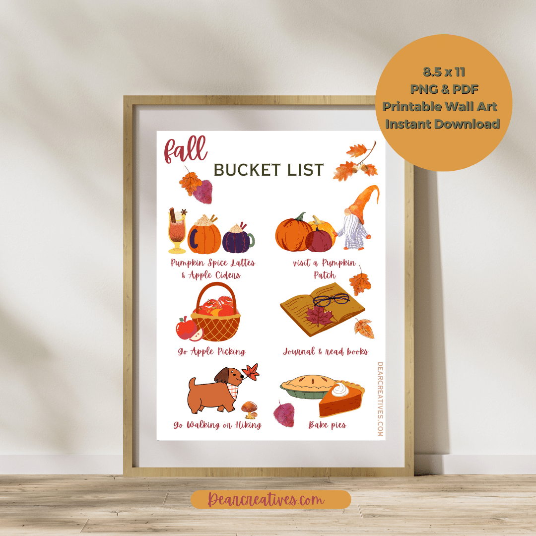 Fall Bucket List Printable: Get Yours For Free! Dear Creatives