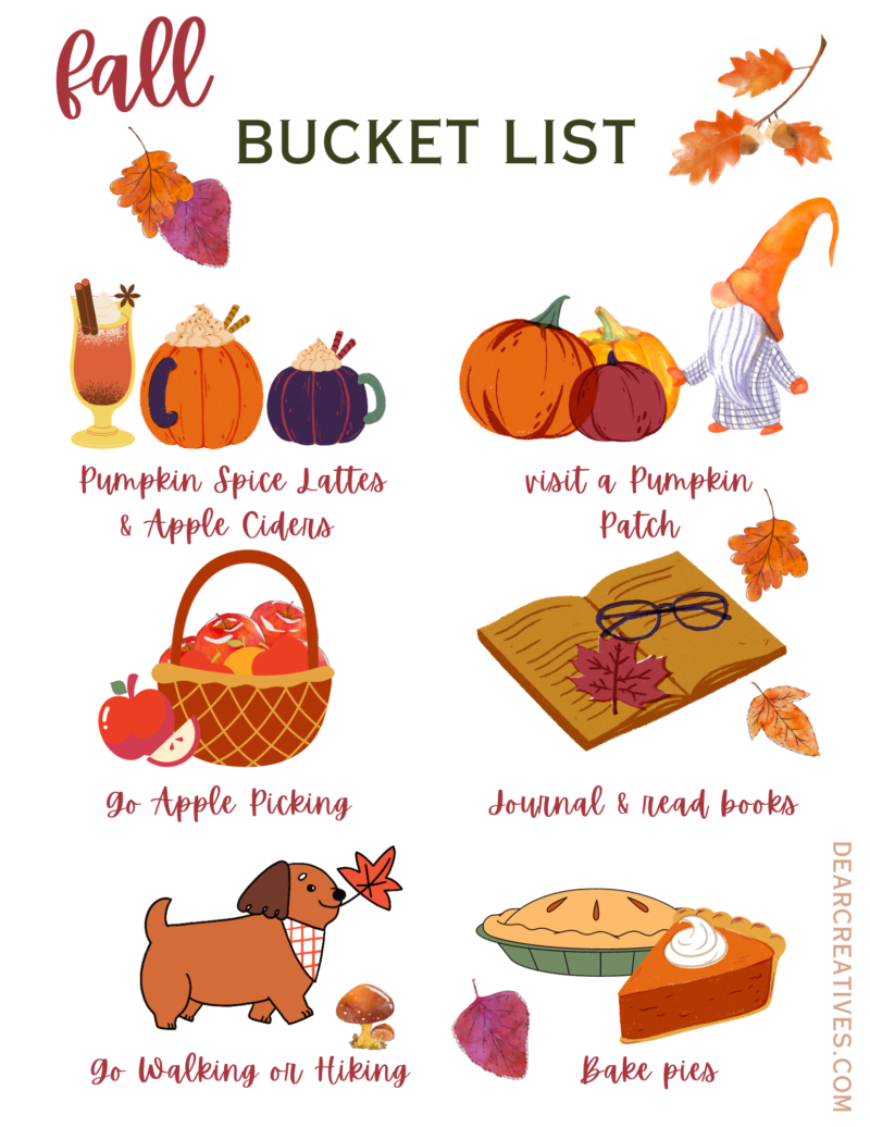 Fall Bucket List Printable: Get Yours For Free! Dear Creatives
