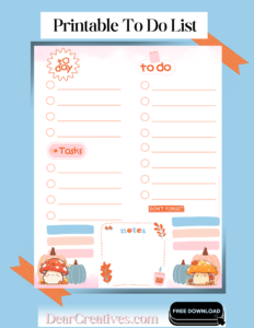 To Do List Printable "Supercharge Your Productivity!" Dear Creatives