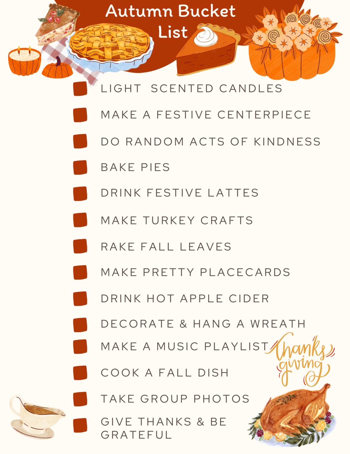 Printable Autumn Bucket List Dear Creatives