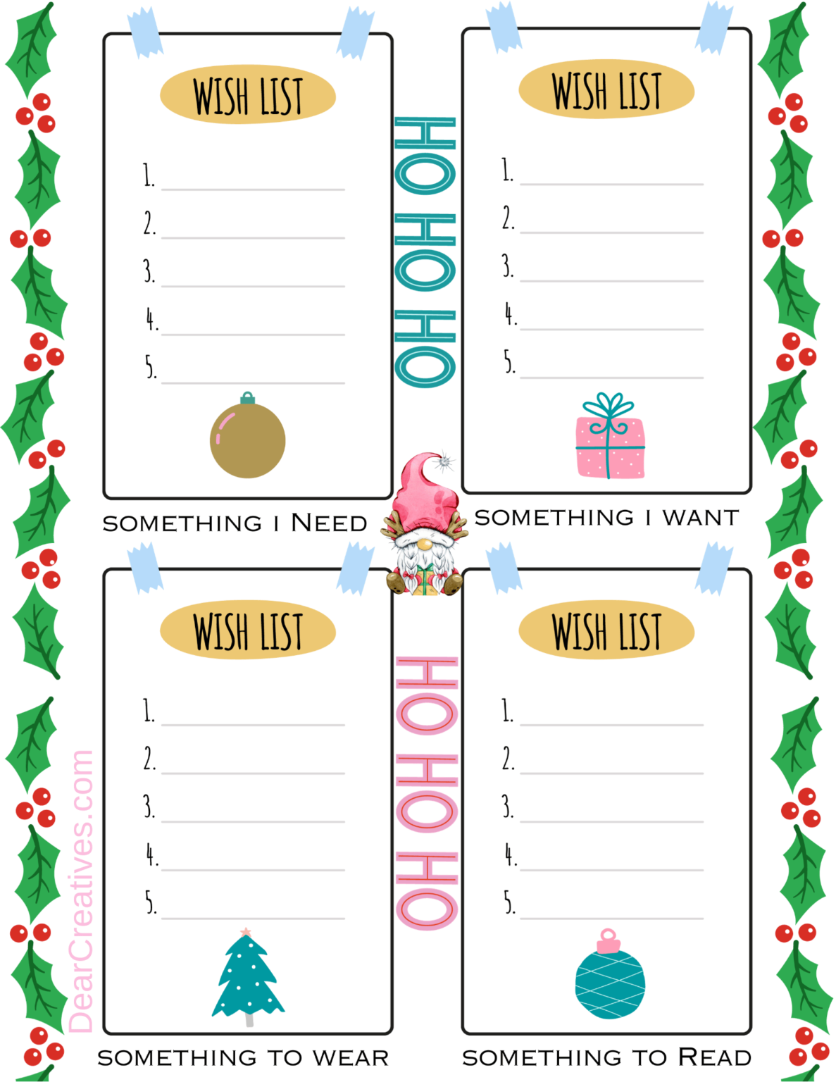 Holiday Spirit - Random Acts of Kindness Calendar - DearCreatives.com