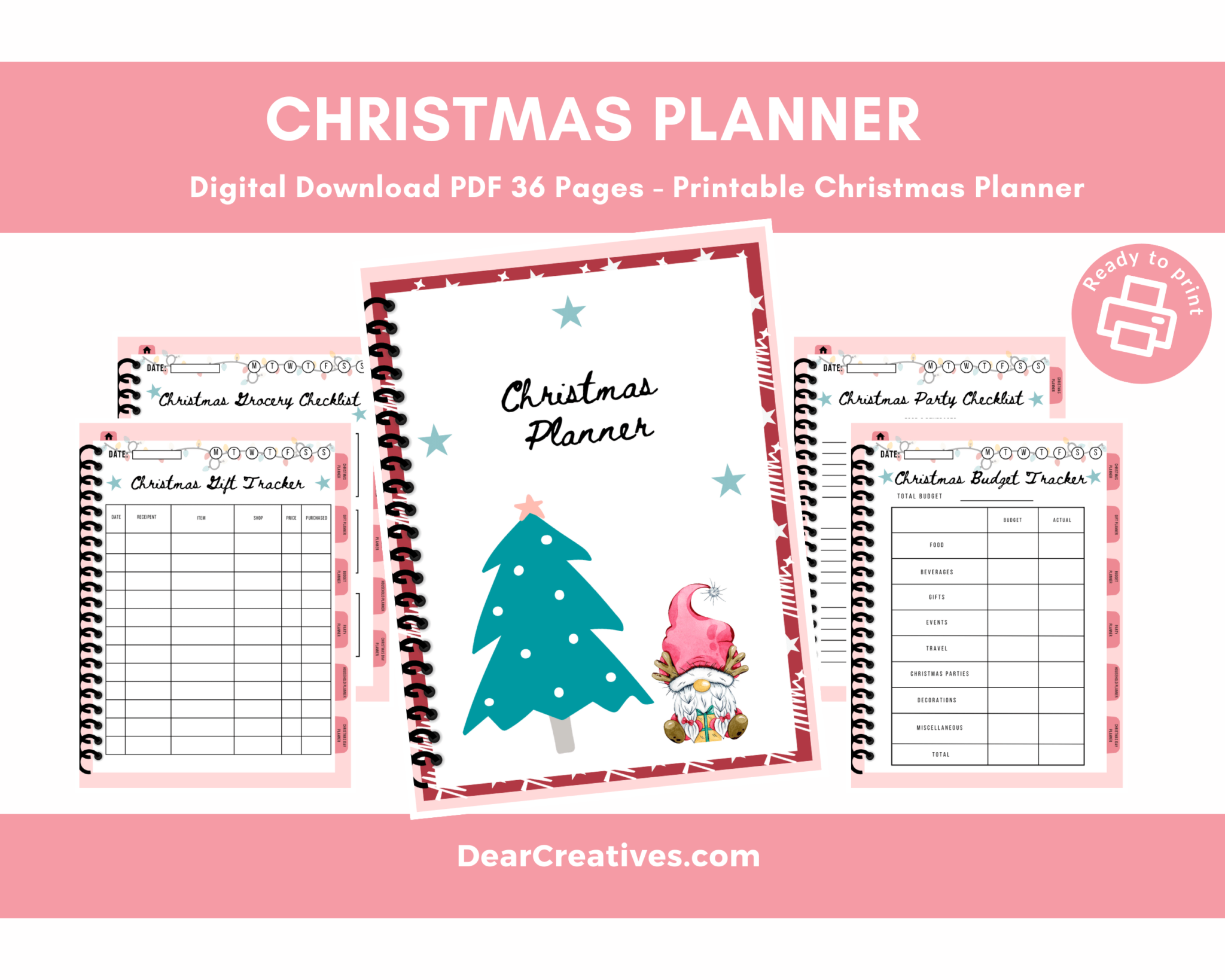 Christmas Planner Printable – 36 Page Holiday Planning Binder - Dear ...