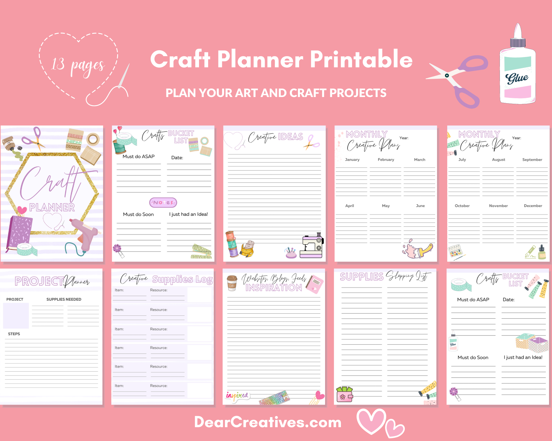 Craft Planner Printable - Dear Creatives