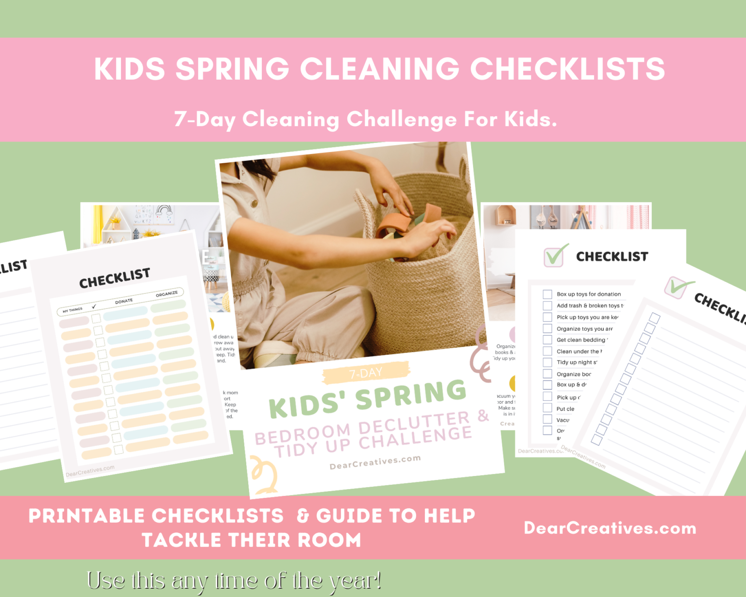Kids Spring Cleaning Checklist Printable – 7 Day Challenge- Dear Creatives