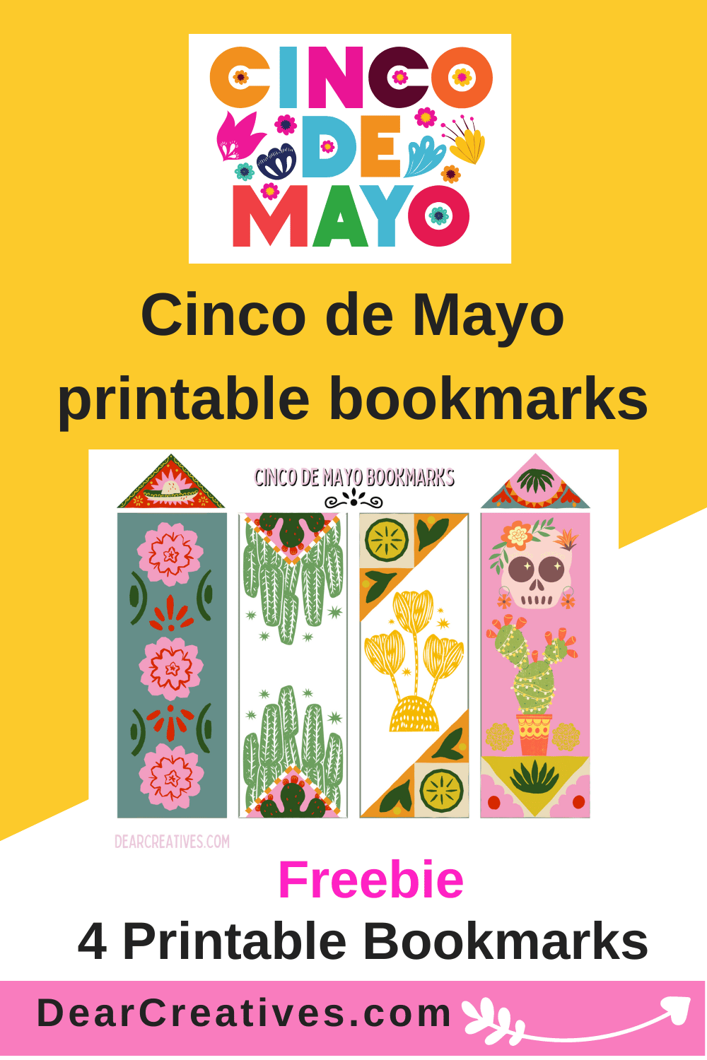Cinco de Mayo Bookmarks - Free Printable Bookmarks! Dear Creatives