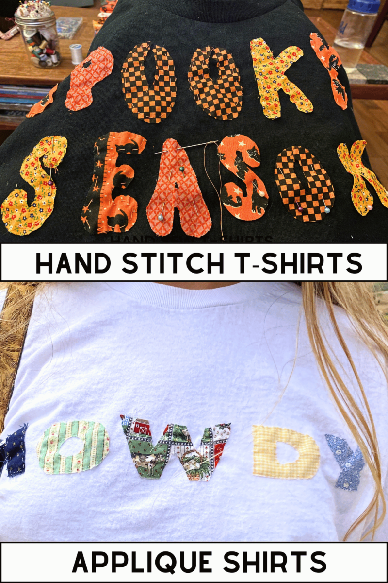 Applique Shirts - Hand Stitch Shirts DIY Craft Dear Creatives