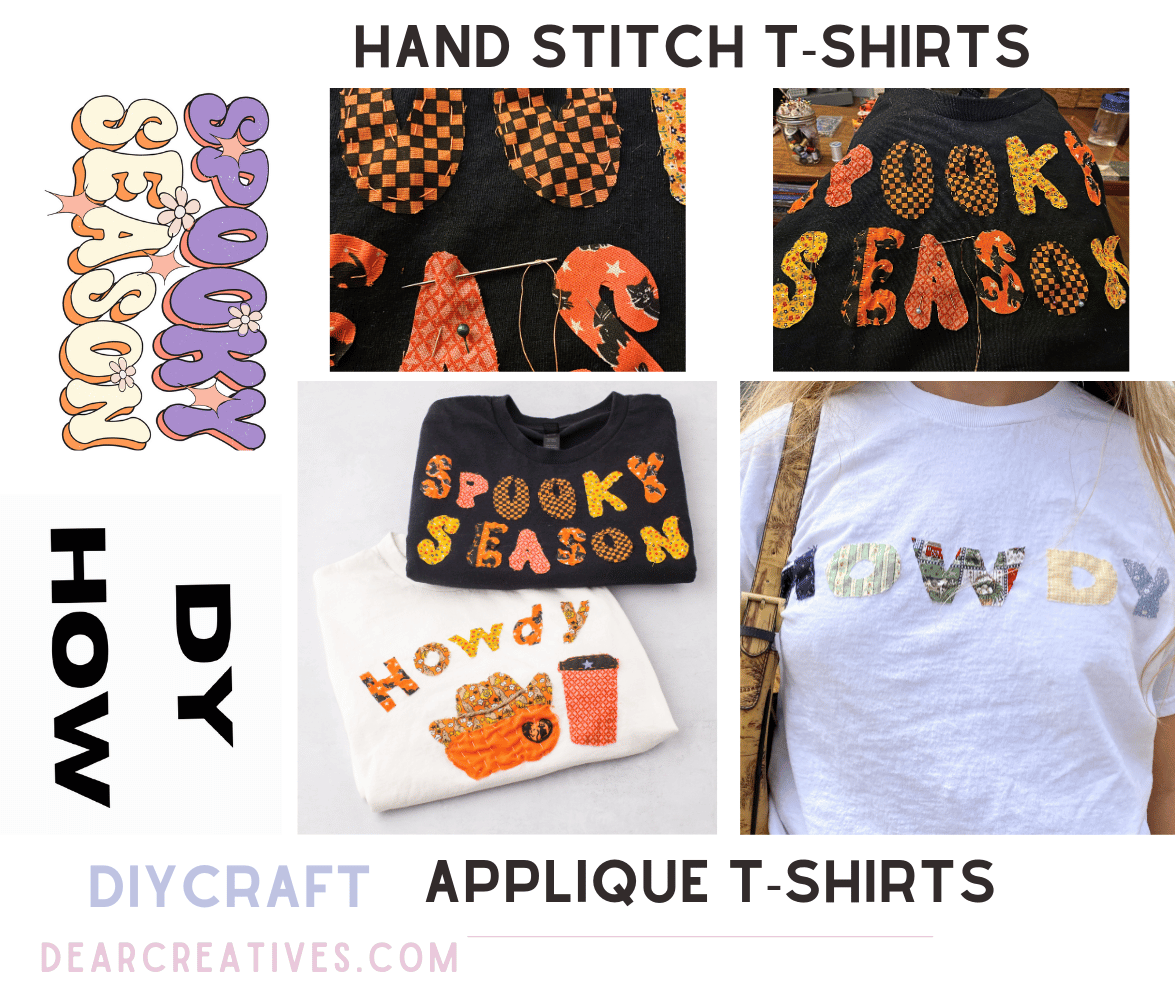 Applique Shirts - Hand Stitch Shirts DIY Craft Dear Creatives