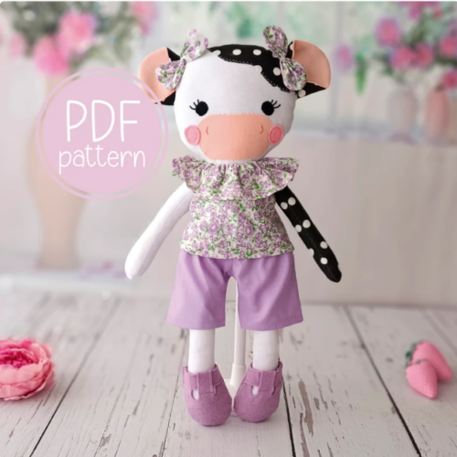 Cow Doll Sewing Pattern Review Adorable Etsy Patterns Dear Creatives