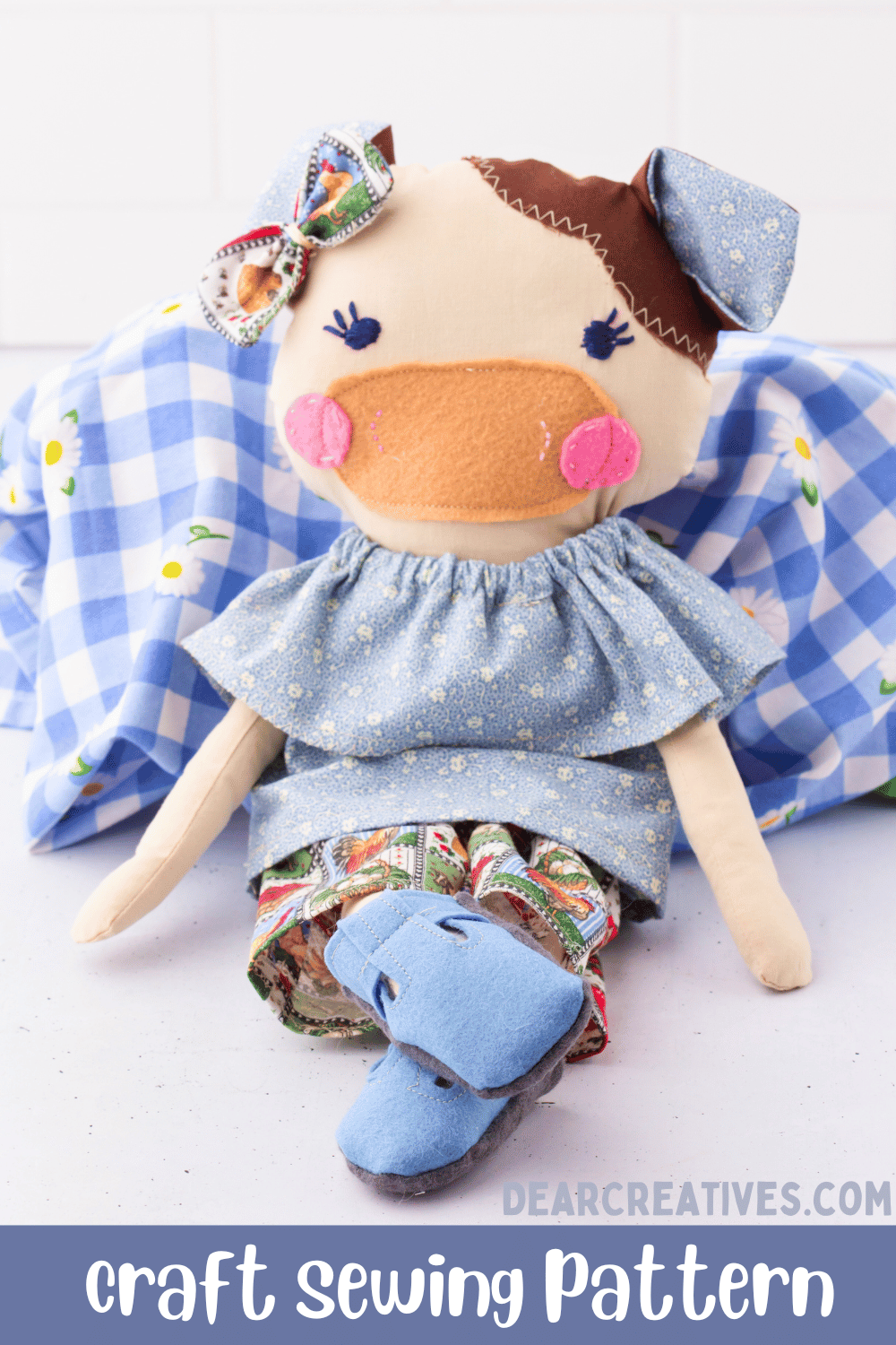 Cow Doll Sewing Pattern Review Adorable Etsy Patterns Dear Creatives