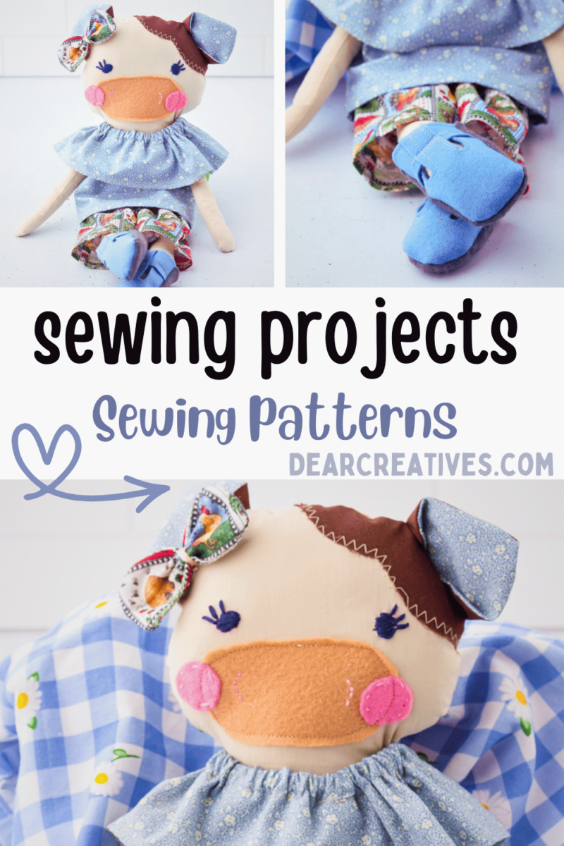 Cow Doll Sewing Pattern Review Adorable Etsy Patterns Dear Creatives