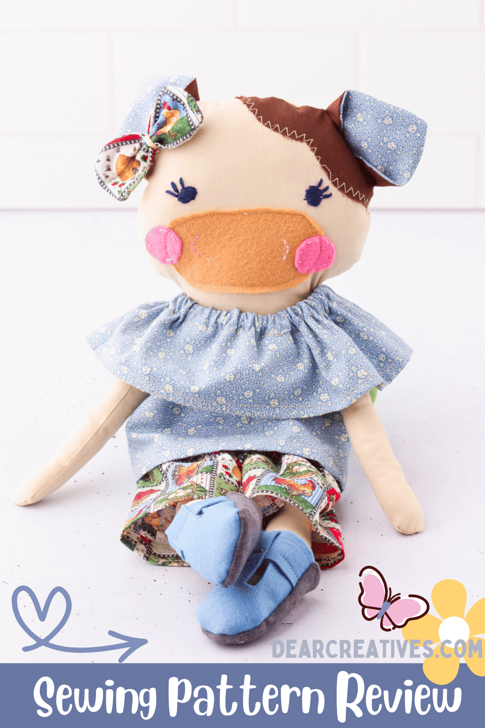 Cow Doll Sewing Pattern Review Adorable Etsy Patterns Dear Creatives